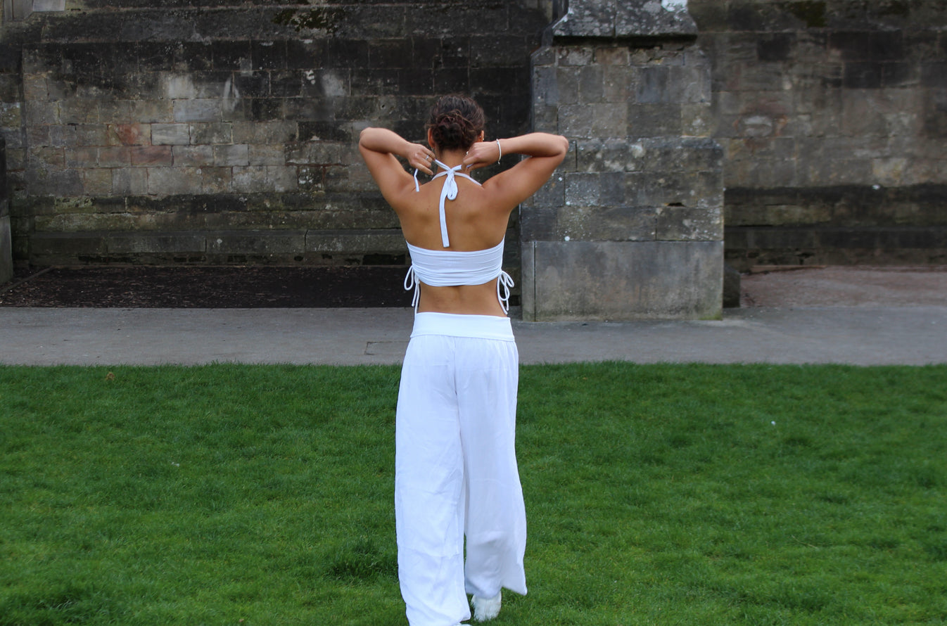 White Silk Trousers – Tabitha